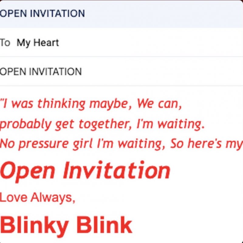Letra de Open Invitation de Blinky Blink | Musixmatch